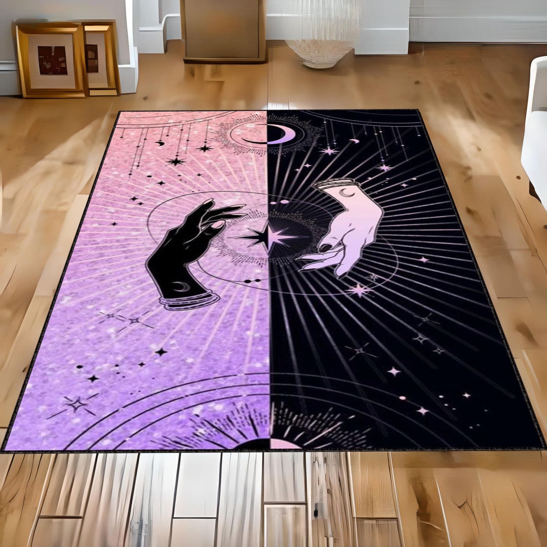 Astrology Rug, Magic Drawing Rug, Magical Moon Rug, Tarot Card ...