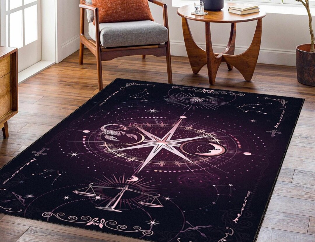 Zodiac Astrology Rug: Mystical Home Decor Floor Rug - Etsy
