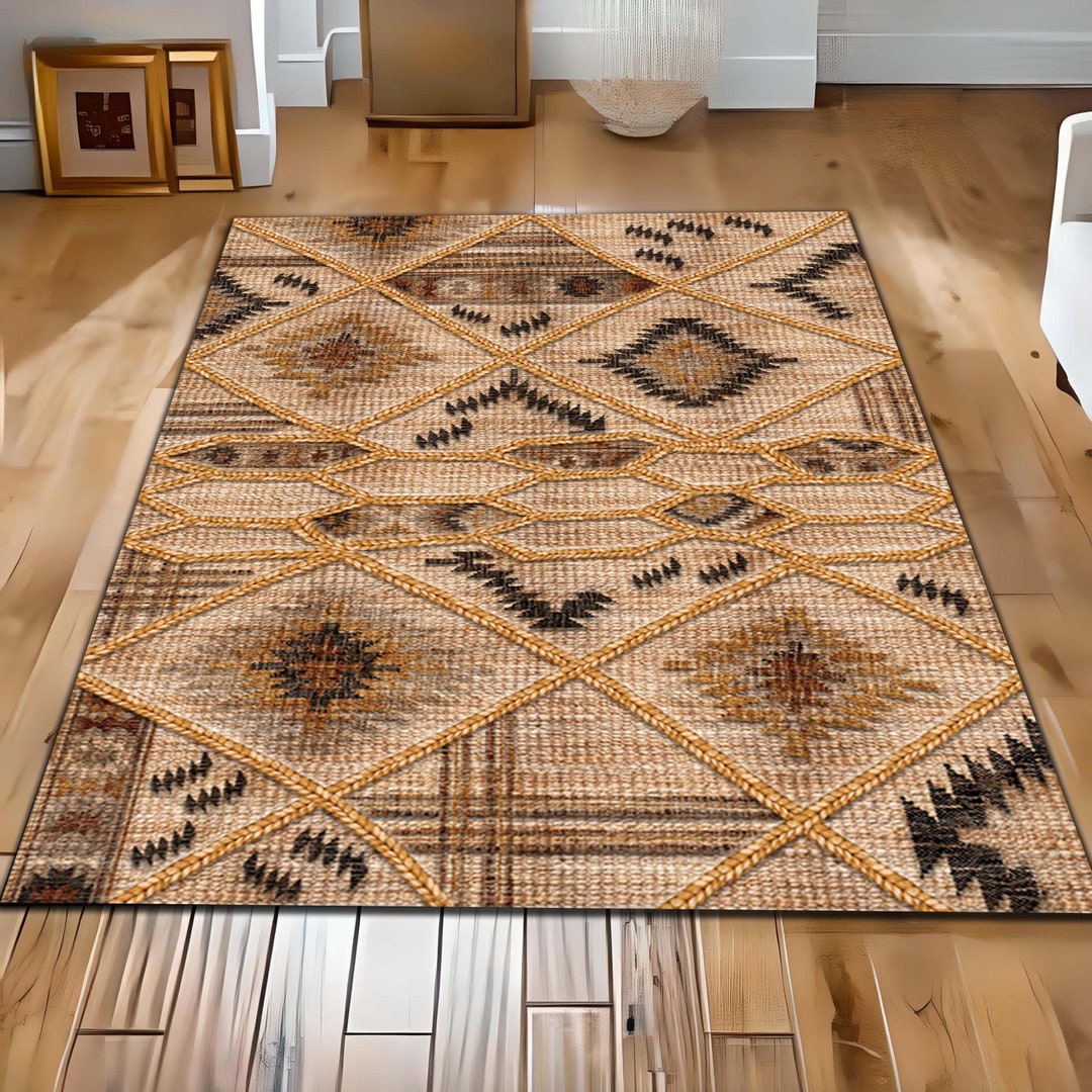 Ethnic Rug, Aztec Rug, Boho Rug, Killim Rug, Washable Rug, Modern Aztec ...