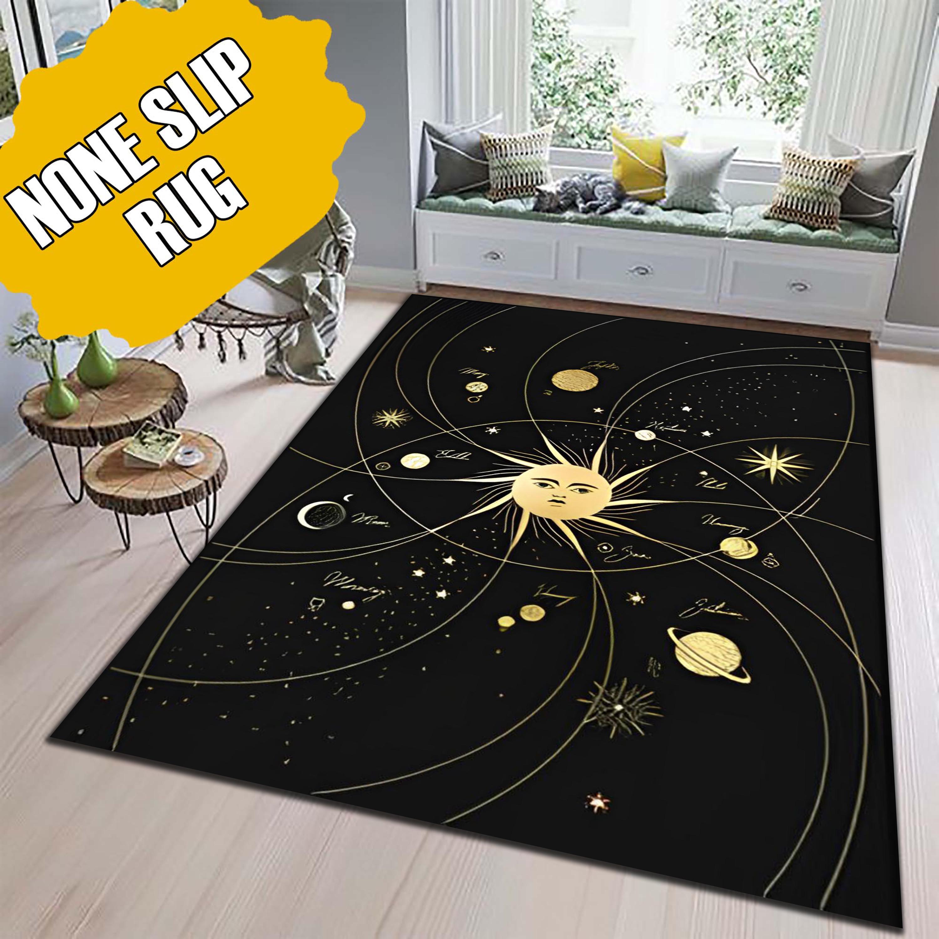 Planets Rug, Milky Way Galaxy Rug, Space Rug, Moon and Sun Rug, Nursery ...