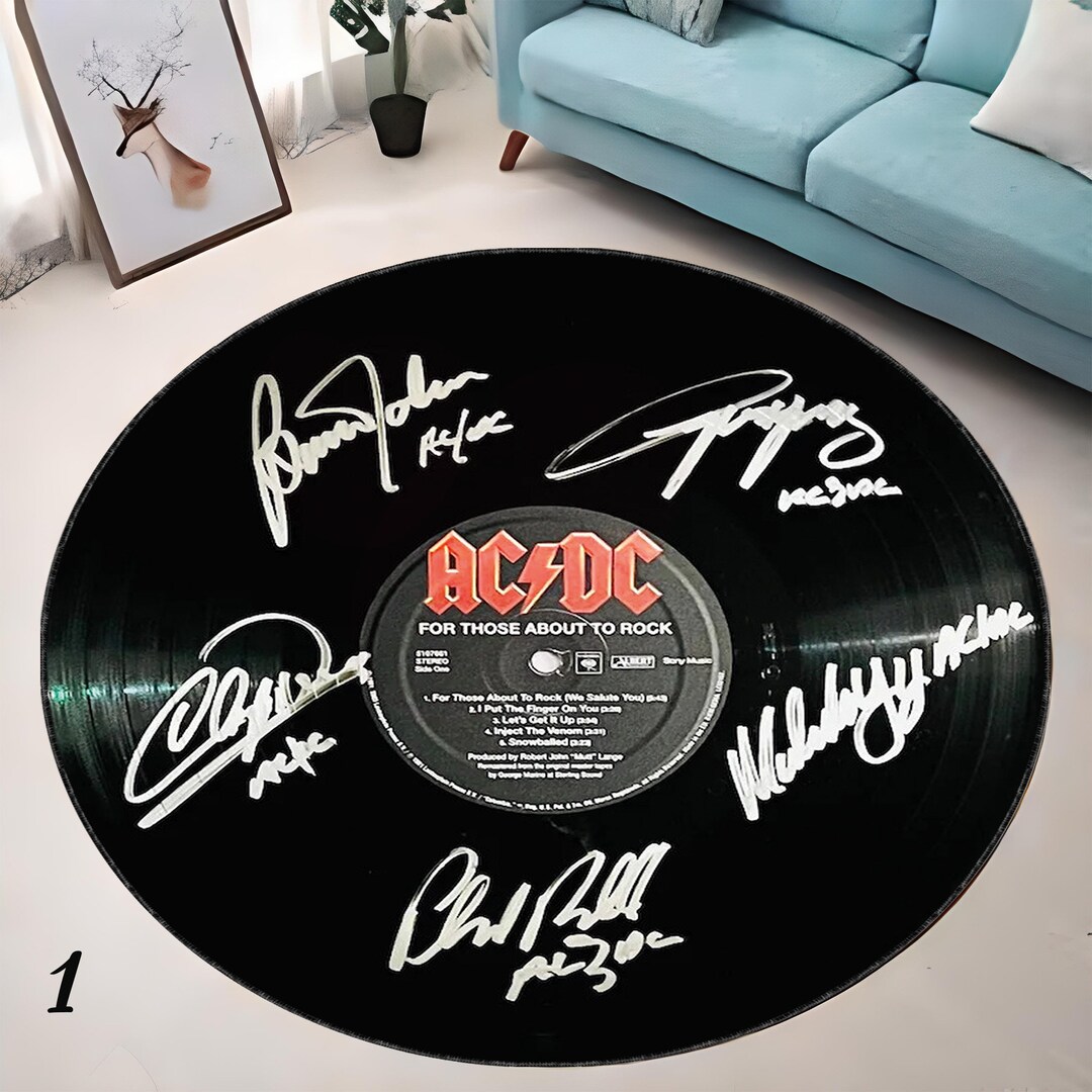 Rock Rugs Record Signed Rug Rock Legends Rugs ACDC, Music Rugs Gift ...