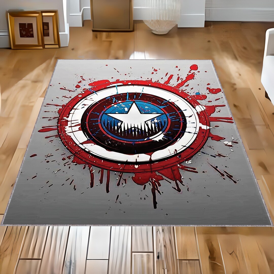 Captain America Rug, America Flag Rug, Home Decor Rug, Indoor Rug ...