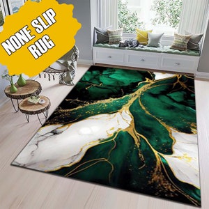 Marble Rug, Emerald Rug, Green Marble Texture Rug, Green White Marble ...