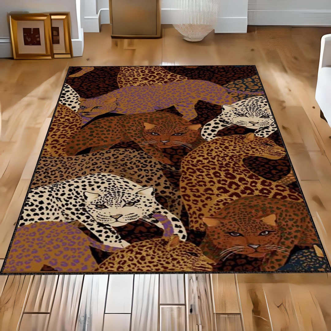 Leopard Print Rug: Creative Animal Design Carpet (3x5 Ft) - Etsy
