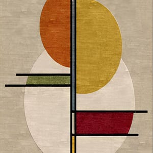 Mid Century Modern Geometric Rug, Modern Rug, Geometric Rug, Art Decor ...