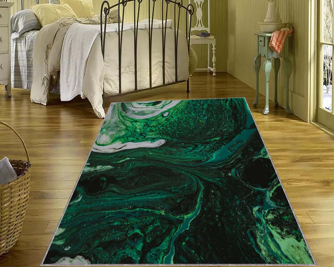 Emerald Marble Decor Rug Marble Decor Rug Green Pattern Rug - Etsy