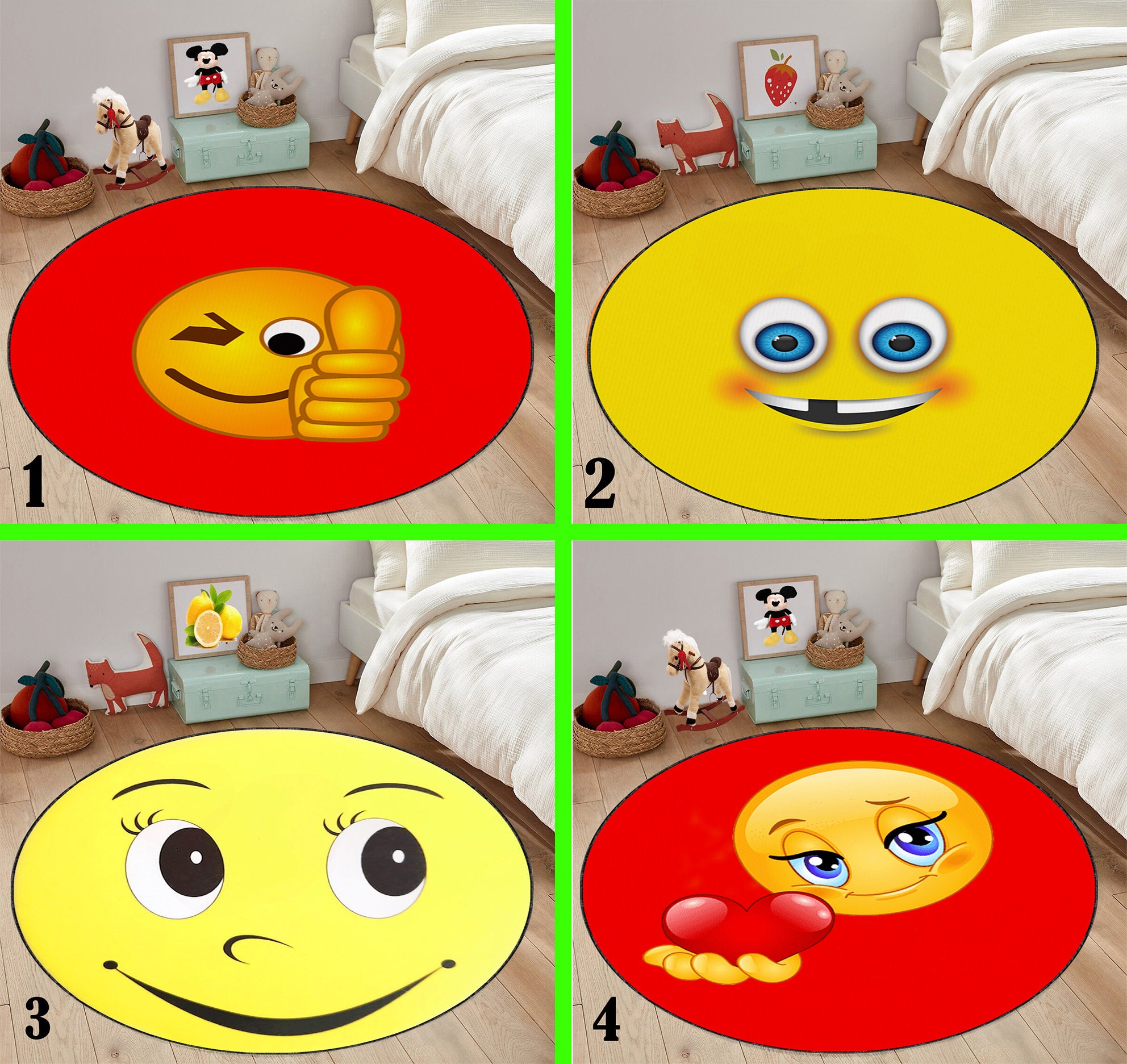 Smile Emoji Rug Emoji's Rug Round Rug Circle Rug Round - Etsy