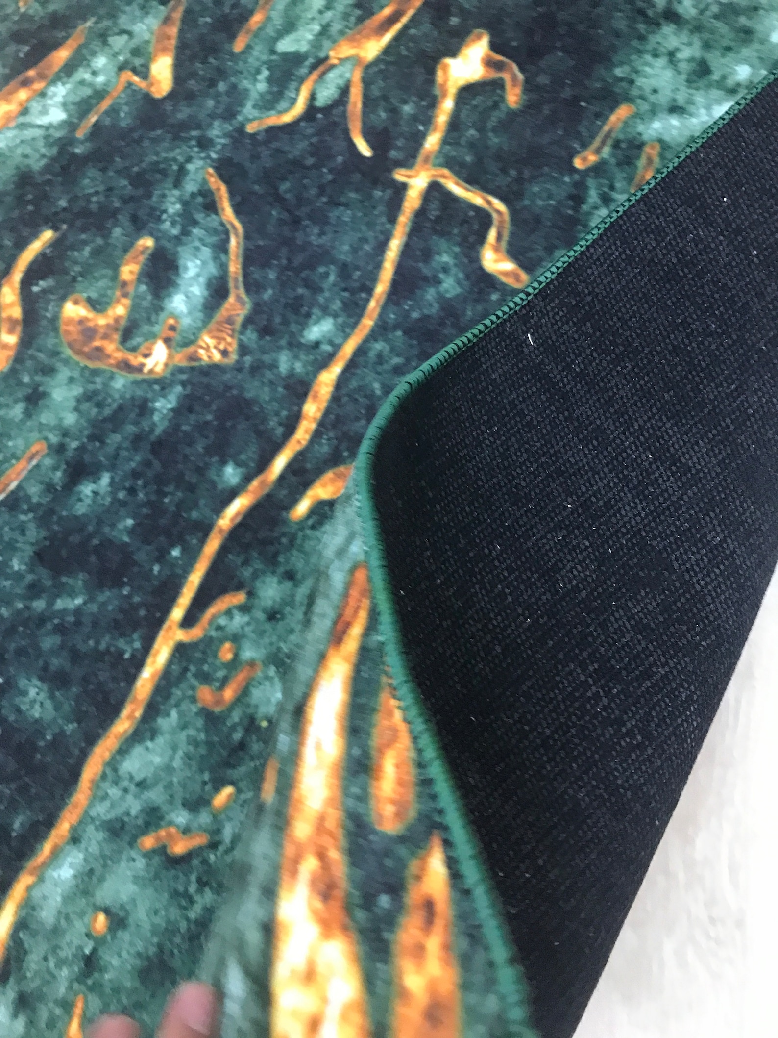 Emerald Marble Rug Emerald Green Decor Rug, Gold Color Rug, Marble ...