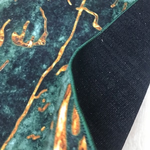 Emerald Marble Rug Emerald Green Decor Rug, Gold Color Rug, Marble ...