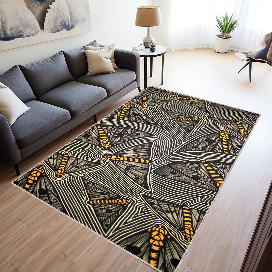 Butterfly Rug, Caterpillar Rug, Area Salon Rug, Bedroom Area Rug, Salon ...