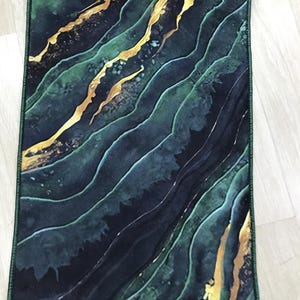 Emerald Marble Rug, Emerald Green Marble Decor, Gold Marble Abstract ...