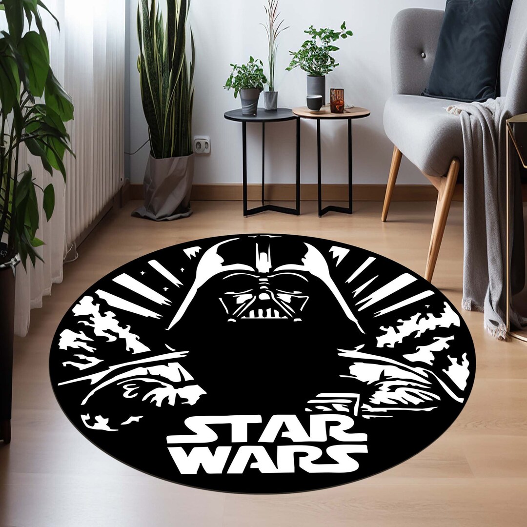 Darth Vader Rug, Starwars Round Rug, Themed Rug, Circle Star Wars Rug ...