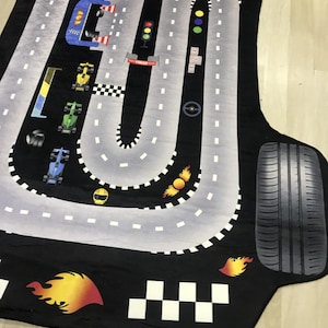 Race Track Play Rug, Kids Car Play Mat, Racing Car Carpet, Grand Prix ...