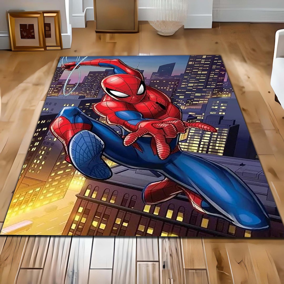 Spider Man Rug for Kids Room Decor Art, Spiderman Rugrats, Avenger Rug ...