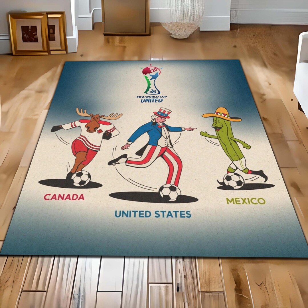 FIFA World Cup United Canada USA Mexico Soccer Rug, Football Design USA ...