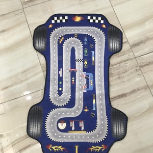 Car Racing Track Rug: Tire Shape Play Mat for Kids - Etsy