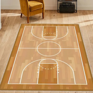 Rugs Carpet Decor, Realistic Basketball Court Rug, NBA Court Rug, Game ...