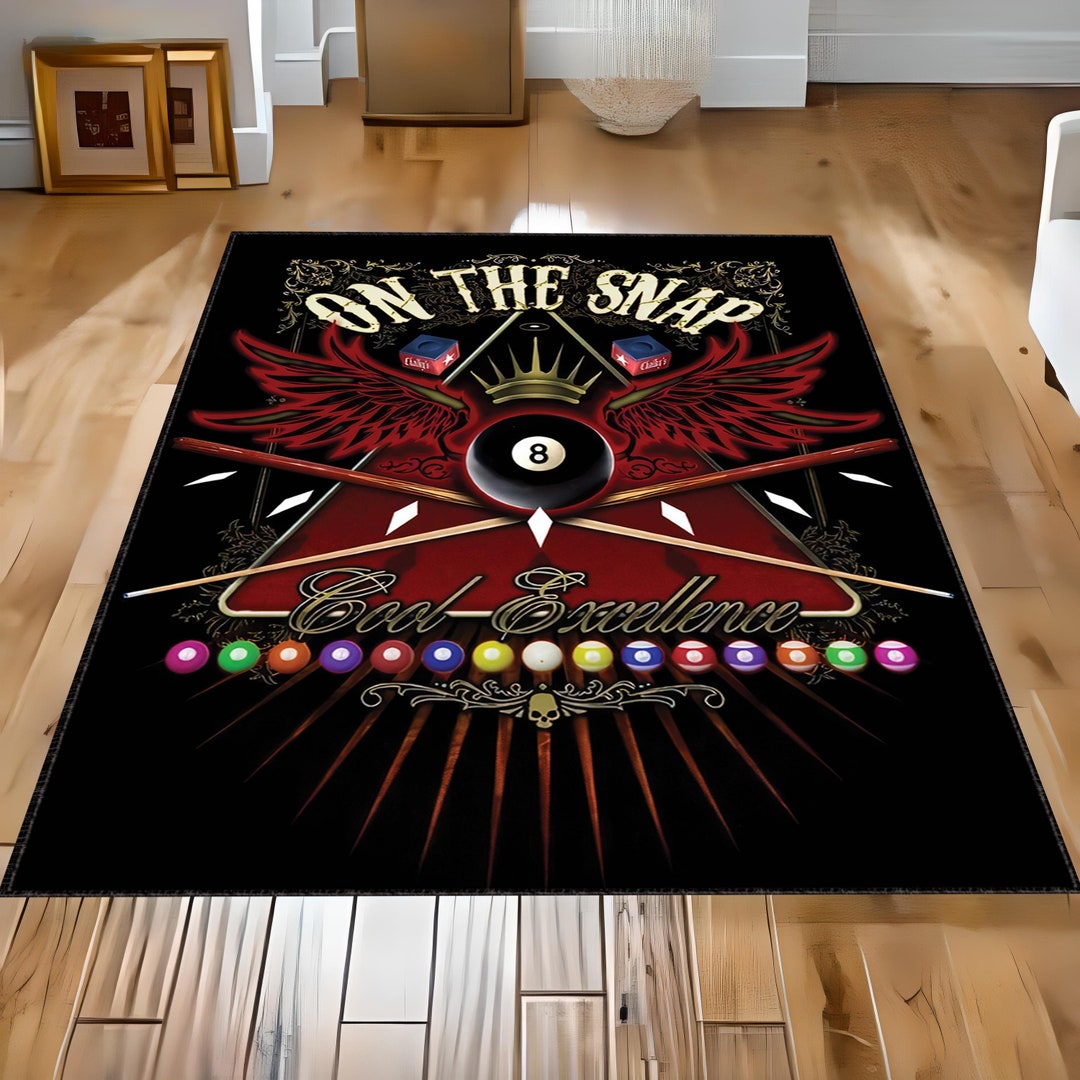 8 Ball Rug Billiards Rugs on the Snap Rug Pool Billiards, Snooker Rug ...