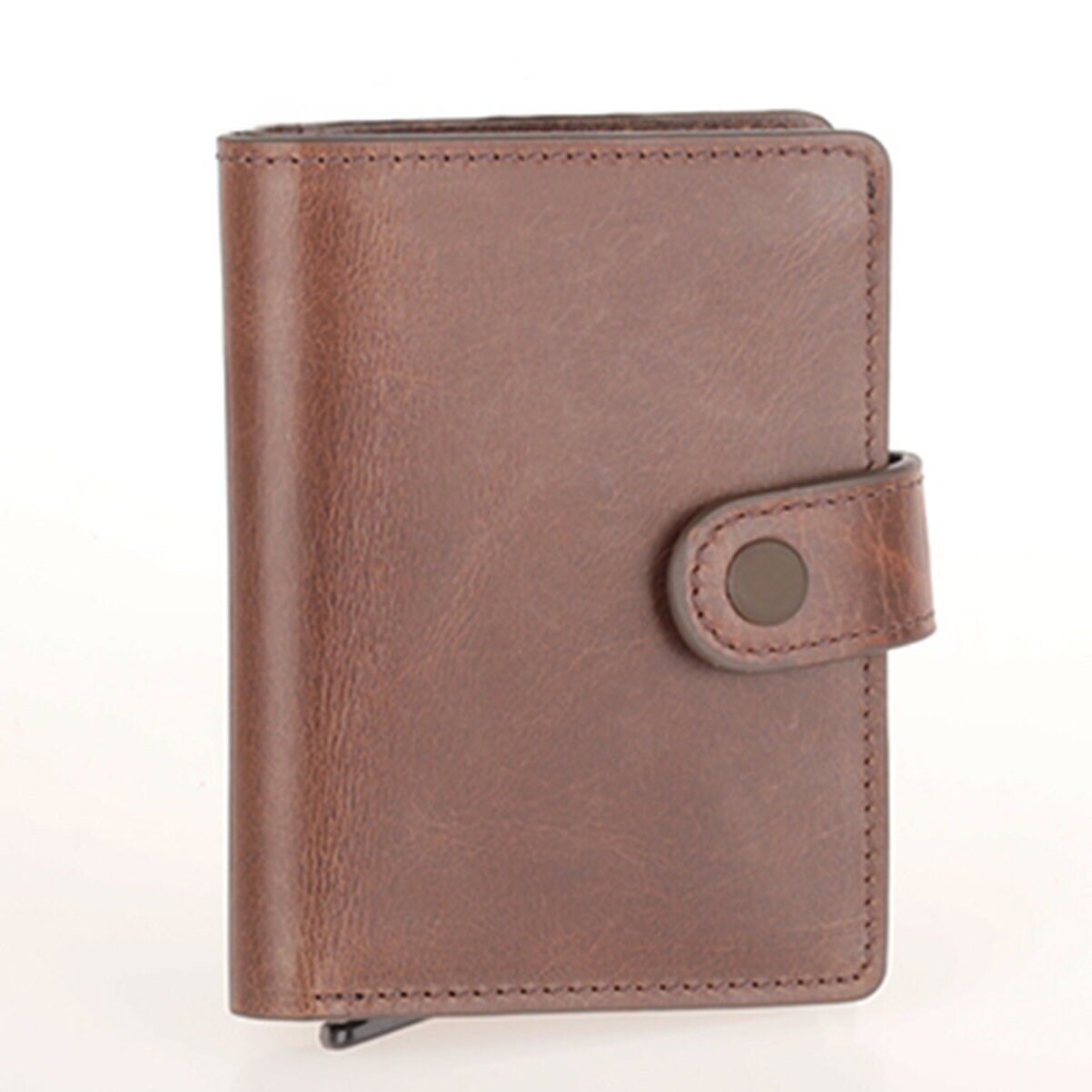 Mecanico Genuine Leather Mechanism Mens Wallet Brown, Bifold Wallet ...
