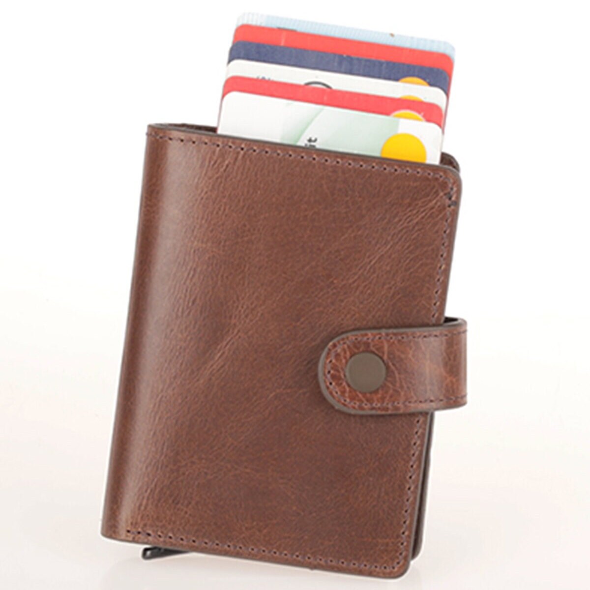 Mecanico Genuine Leather Mechanism Mens Wallet Brown, Bifold Wallet ...