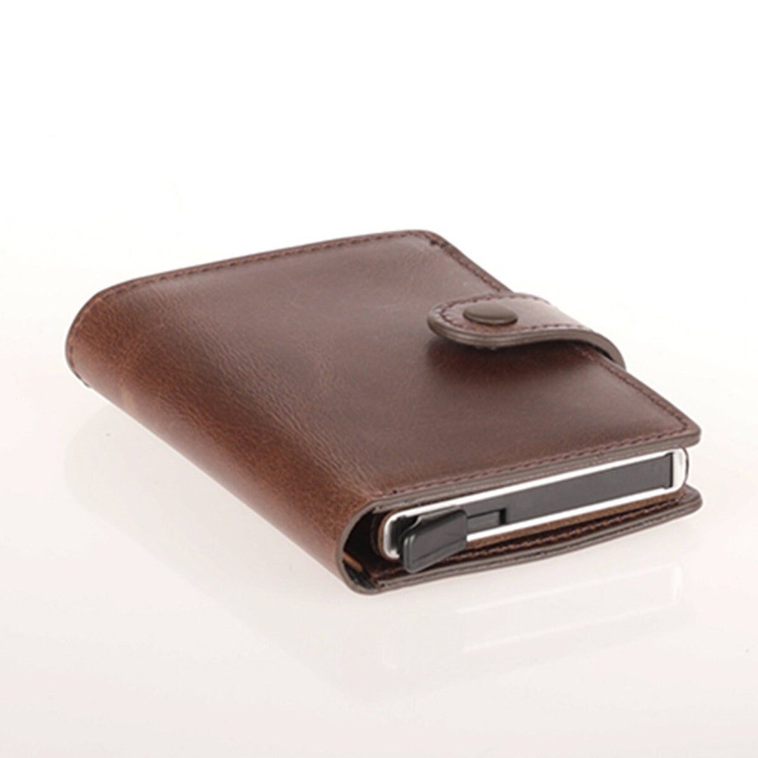 Mecanico Genuine Leather Mechanism Mens Wallet Brown, Bifold Wallet ...
