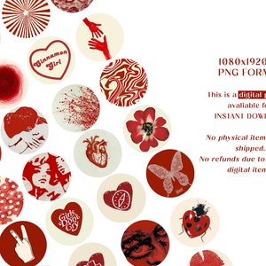 30 Aesthetic Red Instagram Highlight Cover Icons, Red Covers, IG Story ...