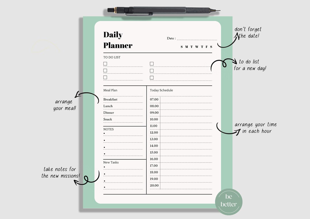 DAILY PLANNER , Printable Planner in Pastel Color Tones, Planner for ...