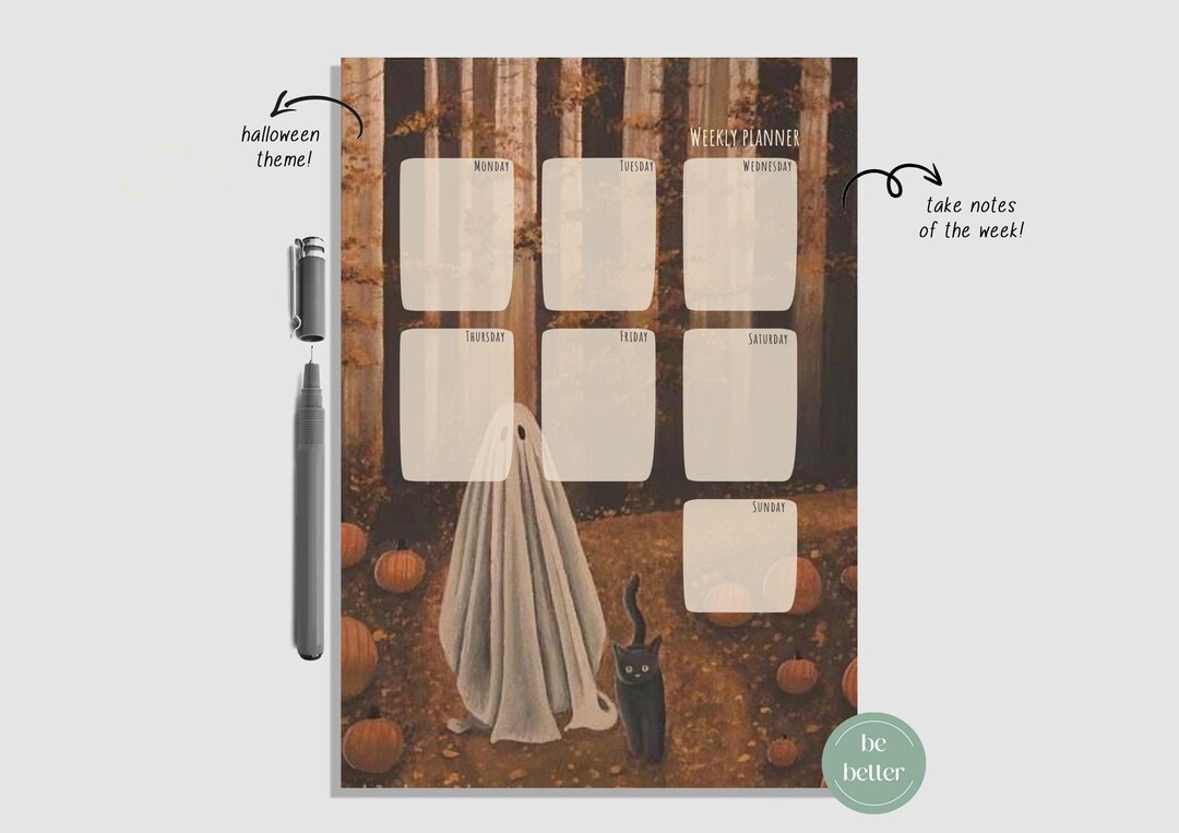 HALLOWEEN WEEKLY PLANNER, Printable Planner Halloween Theme, Planner ...