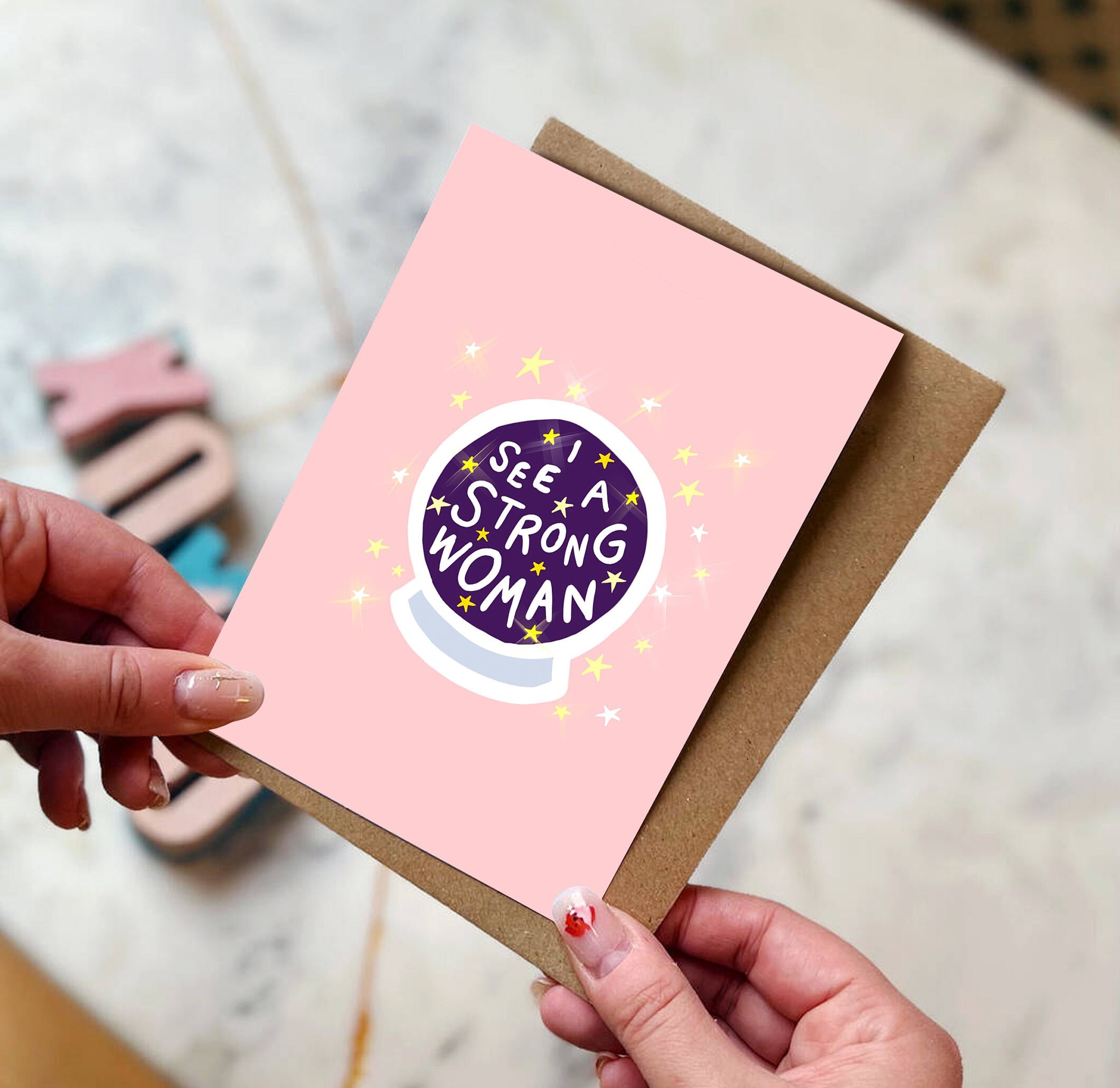 Women's Day Card, Printable Gift Card, Card for Women, Pink Gift Card ...