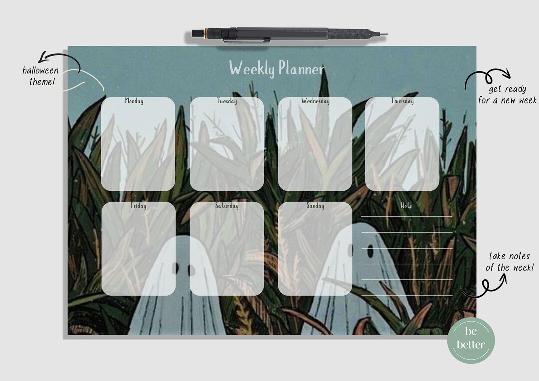 HALLOWEEN WEEKLY PLANNER, Printable Planner Halloween Theme, Planner ...