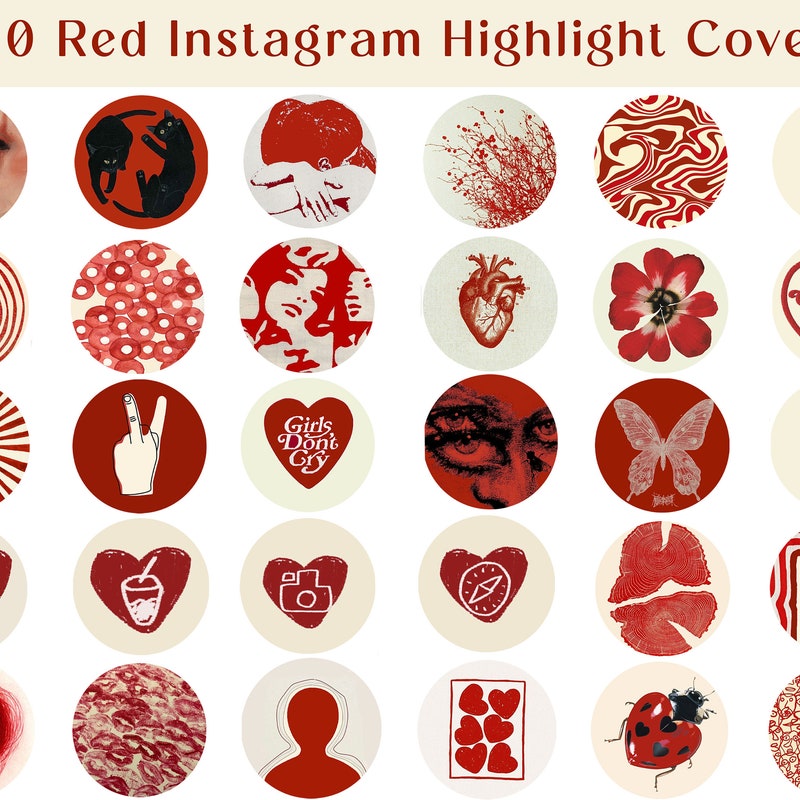 Red Instagram Highlights - Etsy
