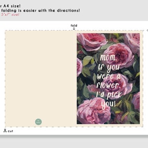 Mother's Day Card, Printable Gift Card, Card for Mom, Flower Gift Card ...