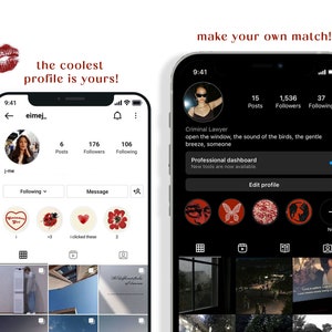 30 Aesthetic Red Instagram Highlight Cover Icons, Red Covers, IG Story ...