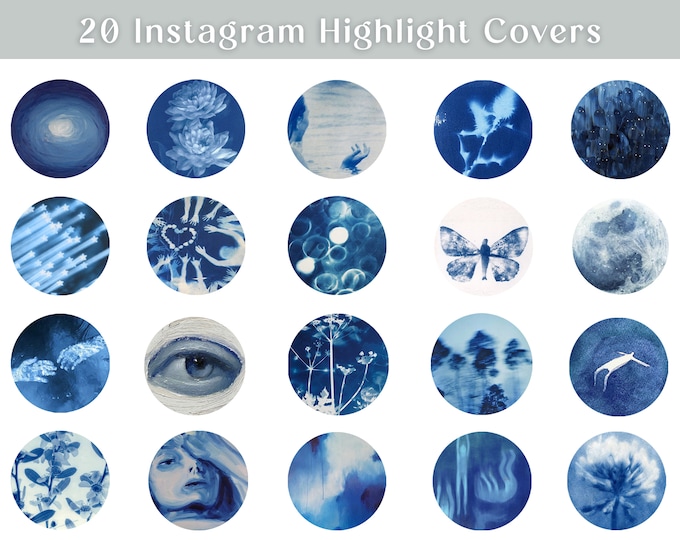 Light Blue Highlight Covers, Instagram Story Covers, Blue Instagram ...