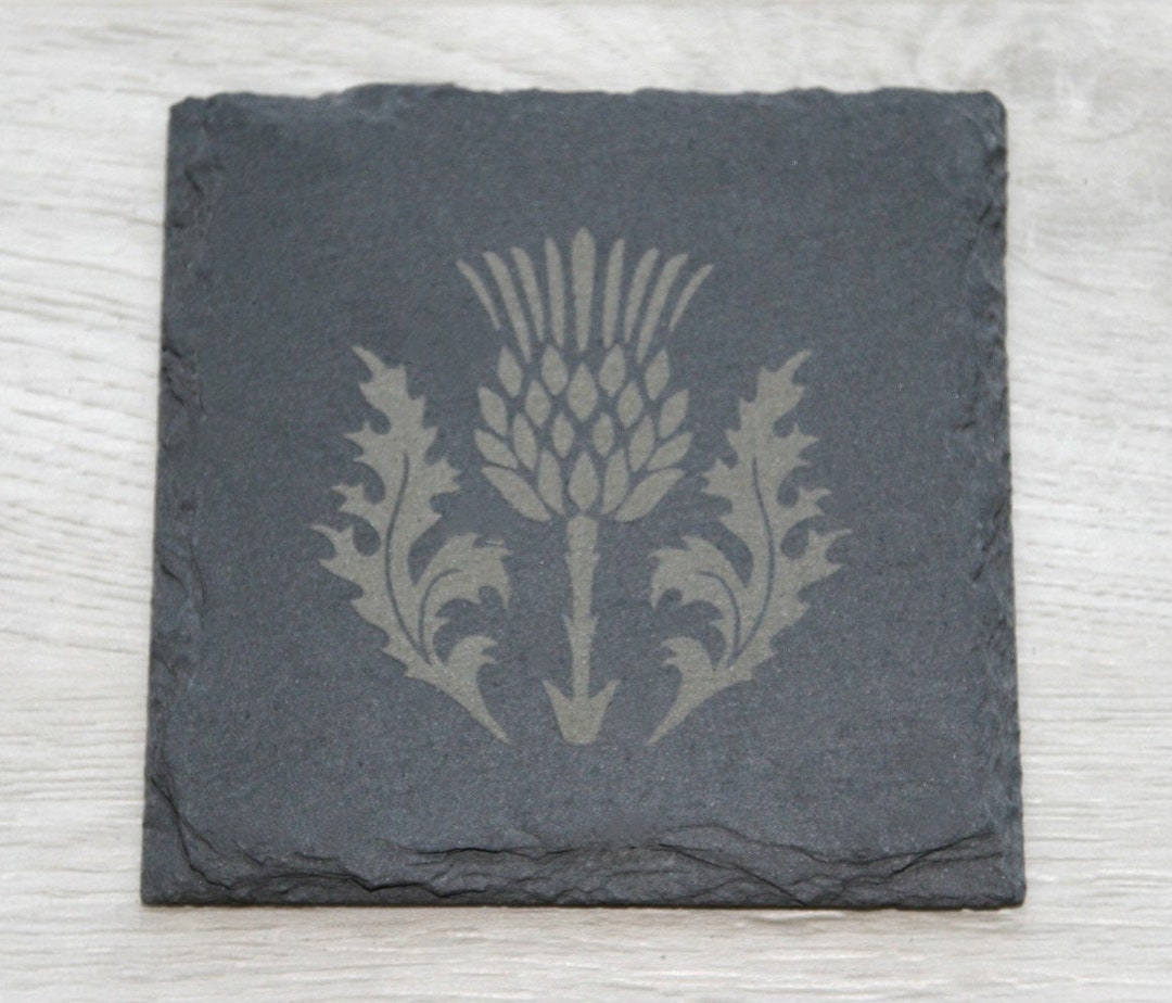 Scottish Thistle Coaster, Slate Coaster, Handmade Gifts, Stocking ...