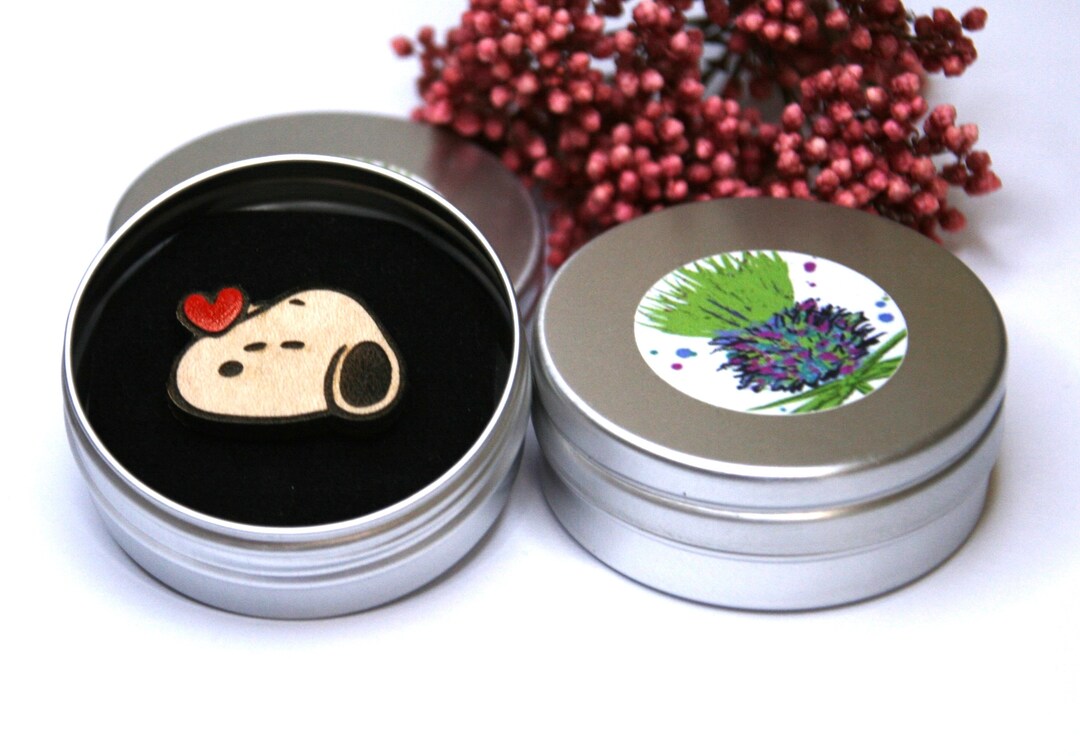 Cute Snoopy Pin, Natural Scottish Sourced Solid Wood, Handmade Gifts ...