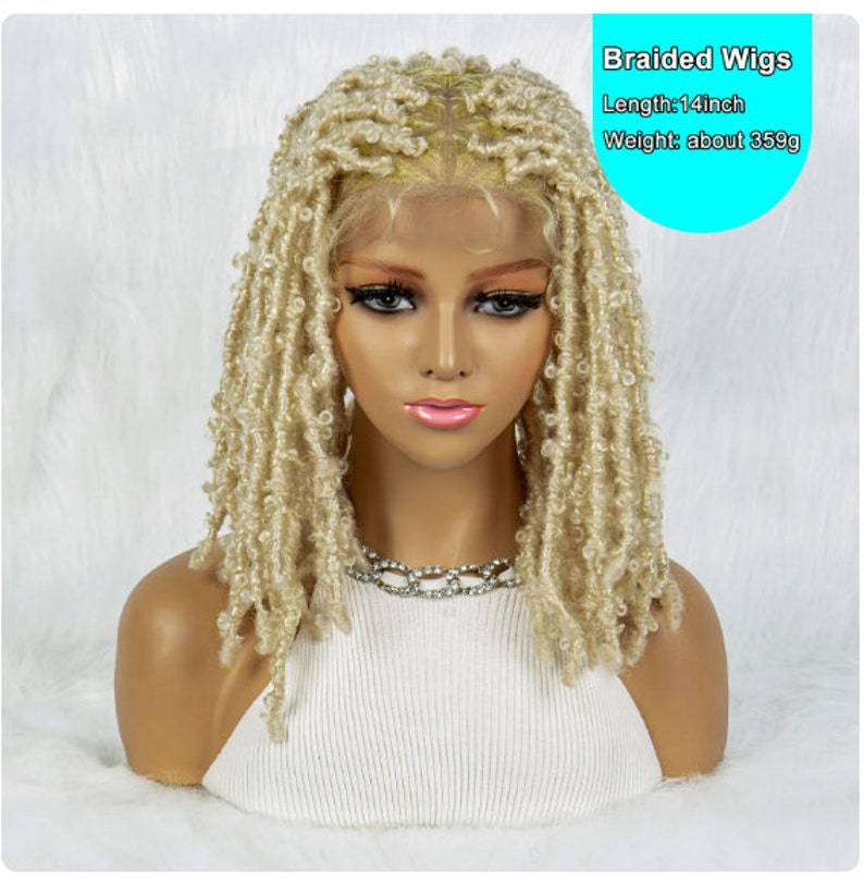 Full Lace Wig Braided Wigs Dreadlock Wig 14 Inches 613 Blonde Short ...