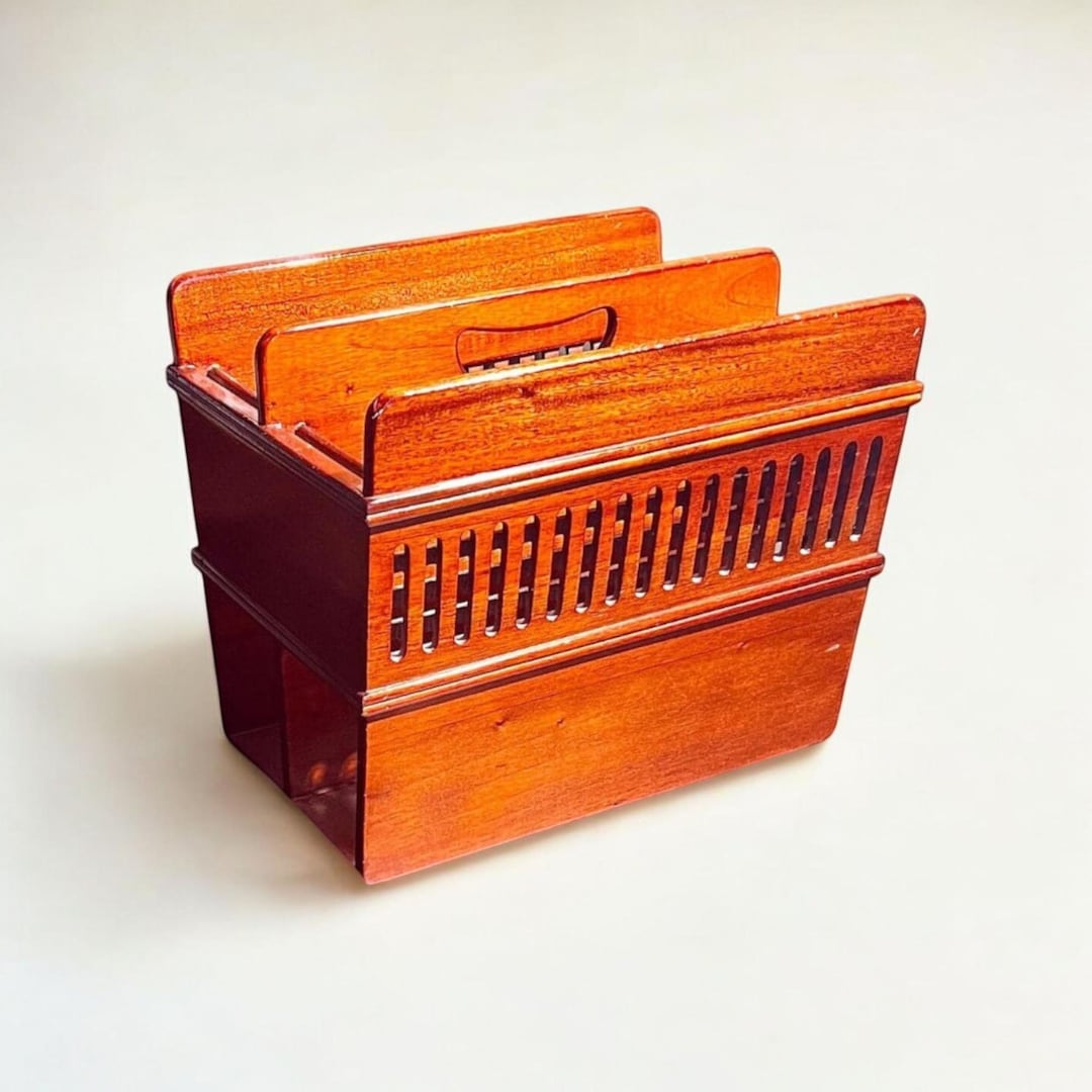 Vintage! Mid-century Magazine Rack From the 1950s. Handcrafted From Oak ...