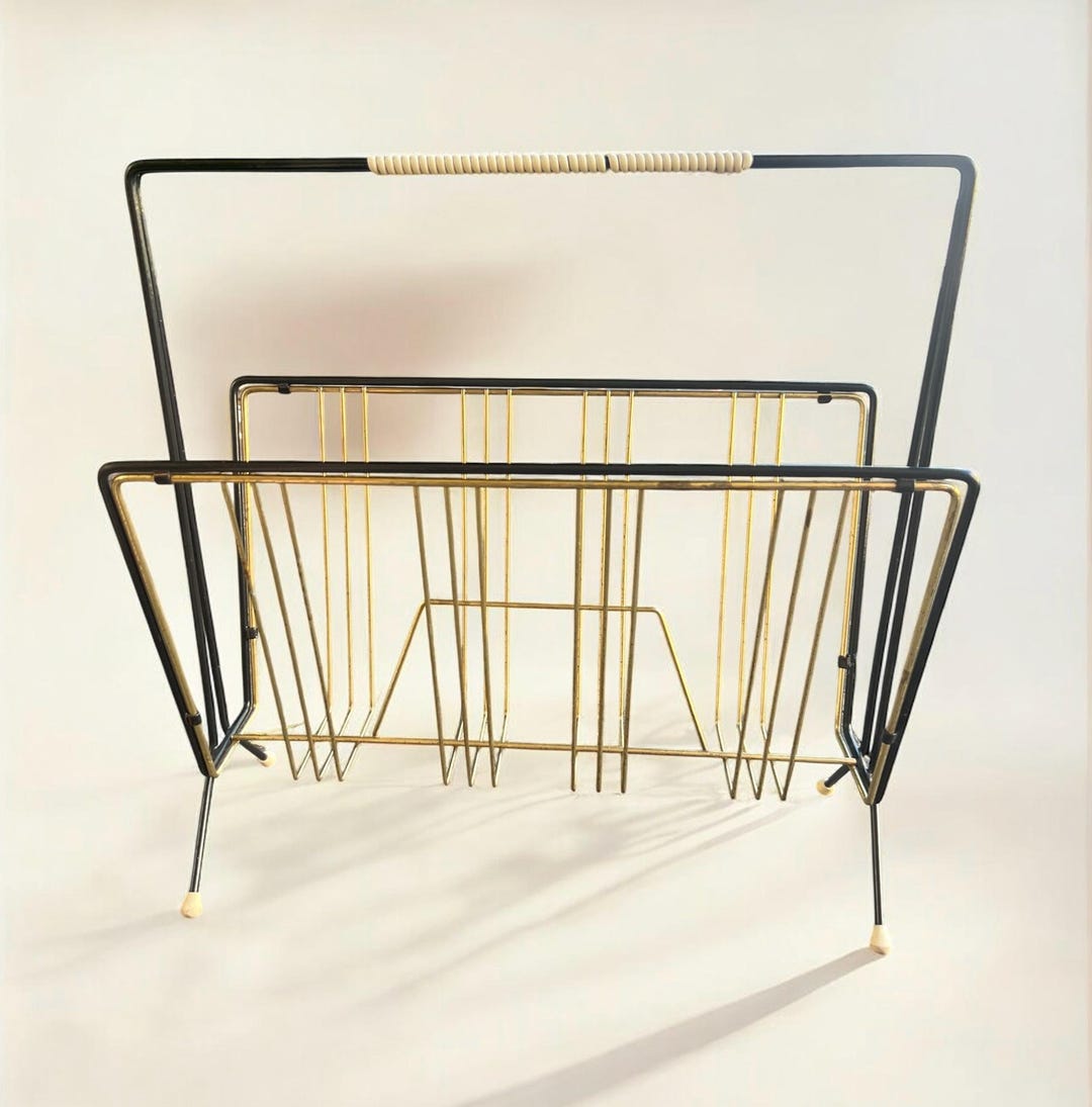 Delicate Mid-century Brass Magazine Rack From the 1950s and 1960s - Etsy