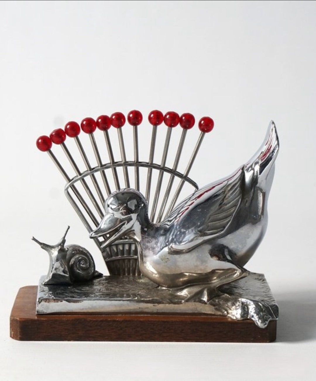 Original Benjamin Rabier Art Deco Chrome on Wooden Plate Cocktail/punch ...