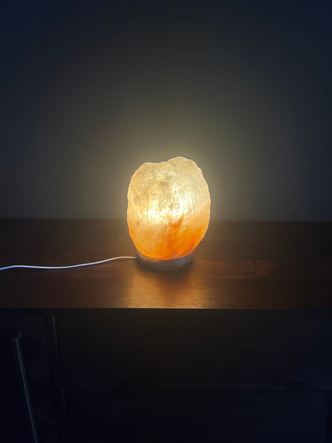 Very Large Himalayan Salt Stone Lamp From the 70s. Creates a Cozy Light ...