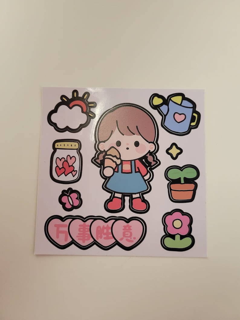 Cute Square Cartoon Sticker Sheets - Etsy