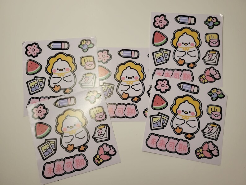 Cute Square Cartoon Sticker Sheets - Etsy