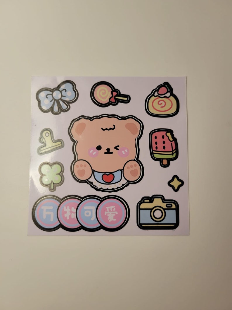 Cute Square Cartoon Sticker Sheets - Etsy