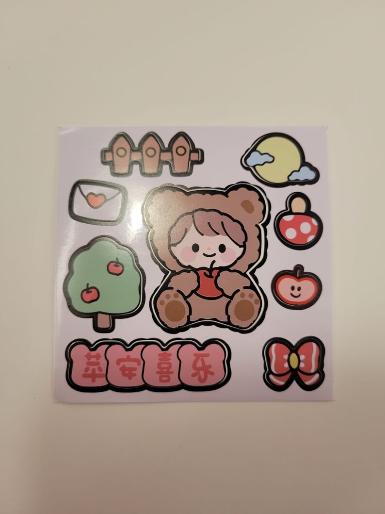 Cute Square Cartoon Sticker Sheets - Etsy