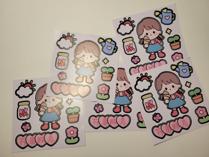 Cute Square Cartoon Sticker Sheets - Etsy