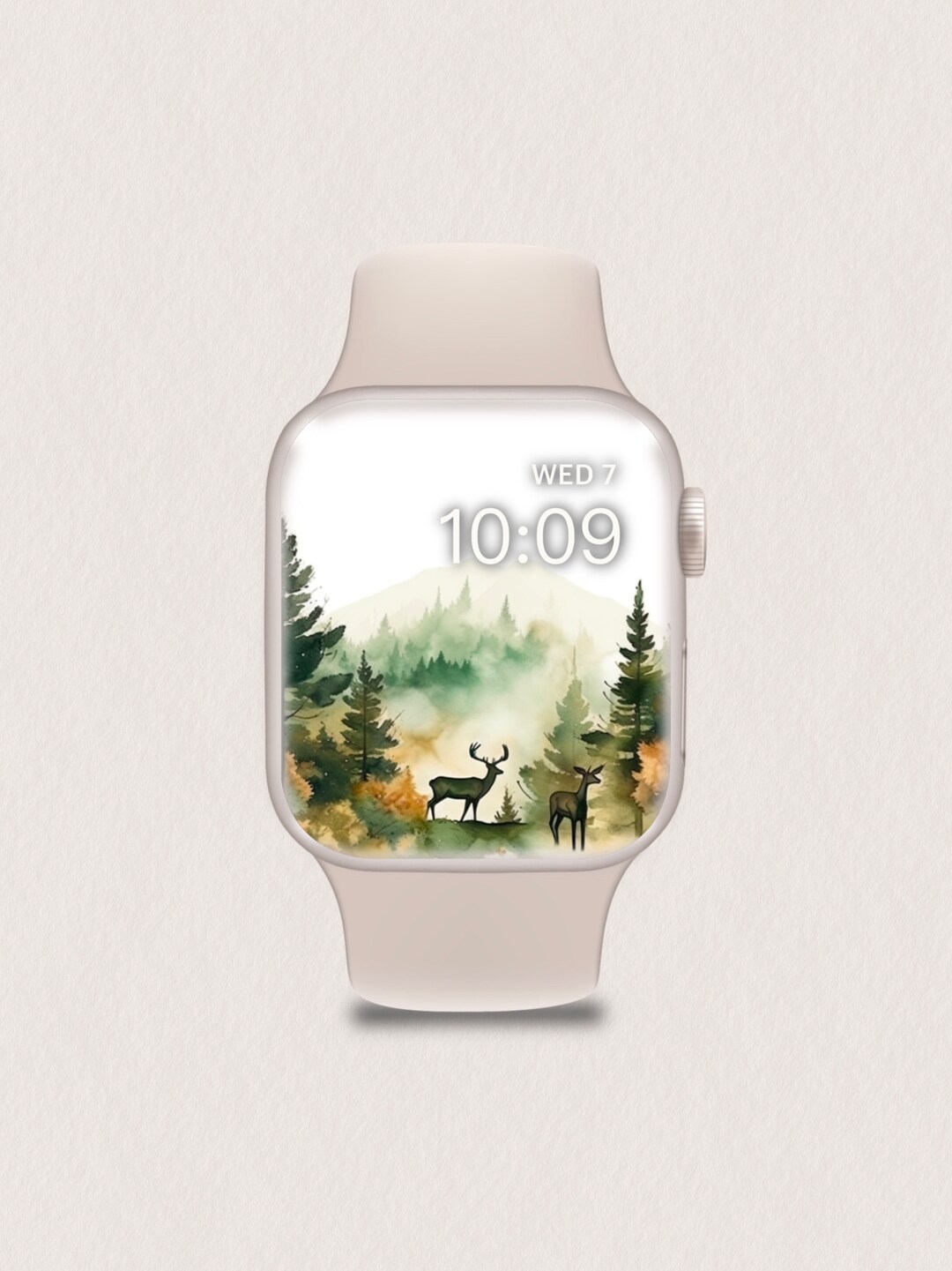 Forest Apple Watch Wallpaper - Nature-inspired Deer Watch Face Cover - Etsy
