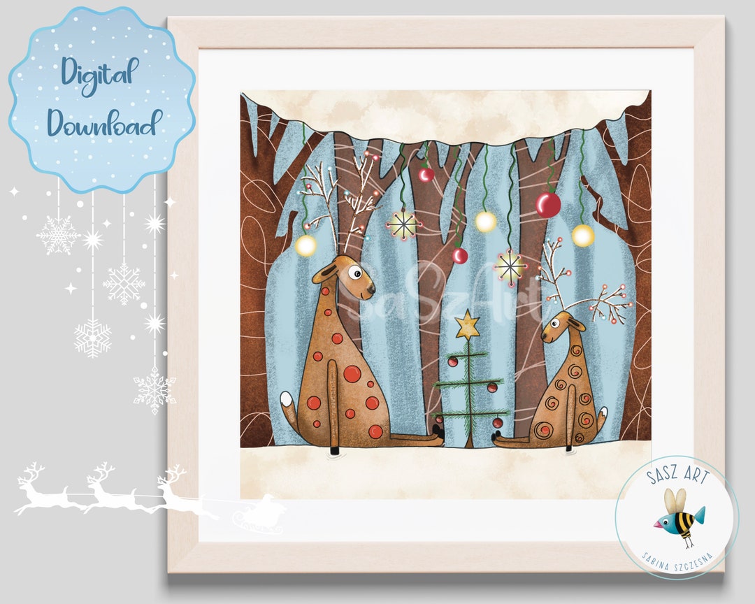 Christmas Digital Print Holiday Wall Decor Wall Art - Etsy
