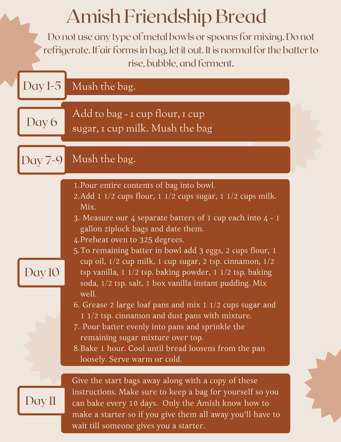 Amish Friendship Bread Recipe Starter With Instructions. Fall Recipes ...