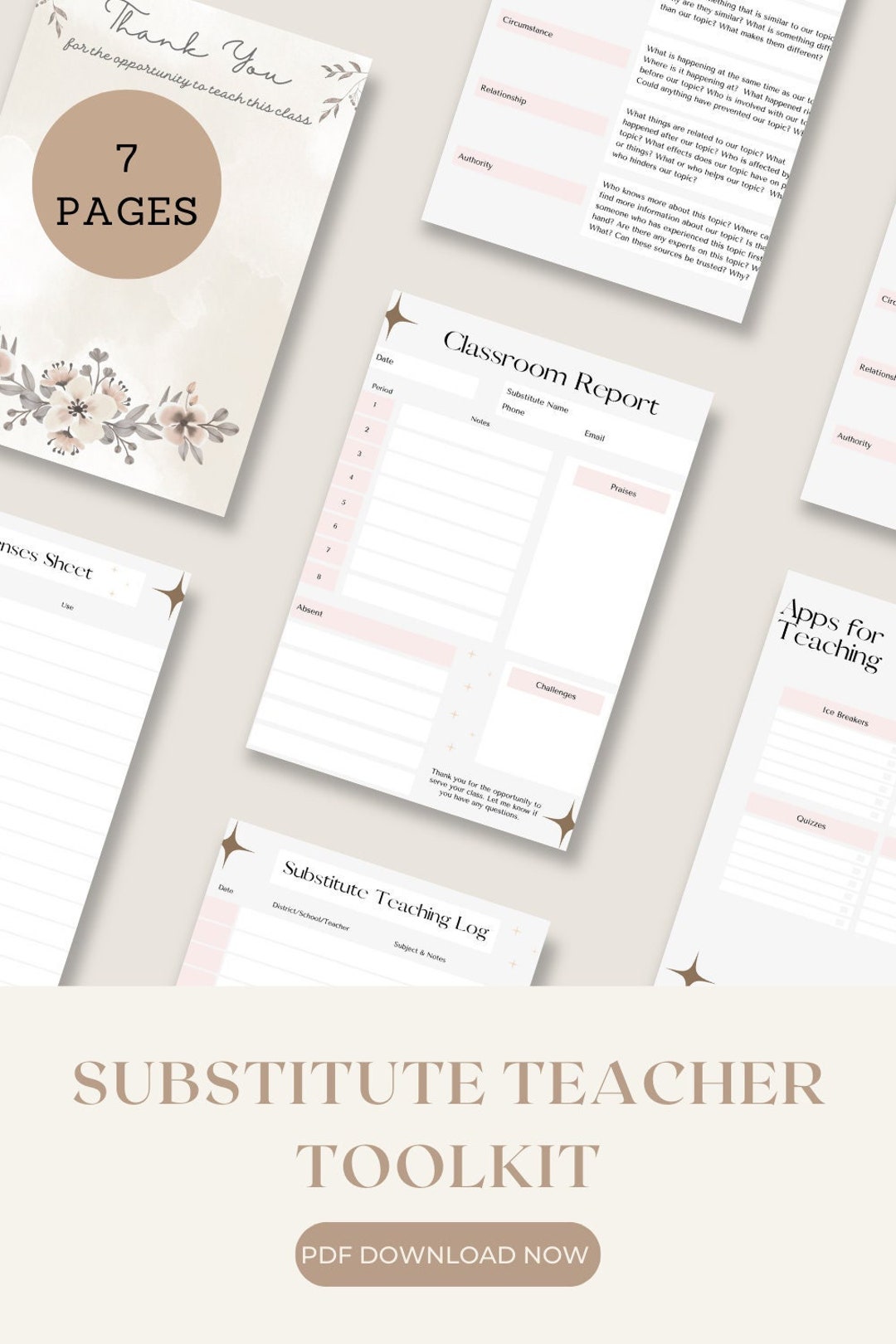Substitute Teaching Resources Printables Substitute Teaching Ideas Easy ...
